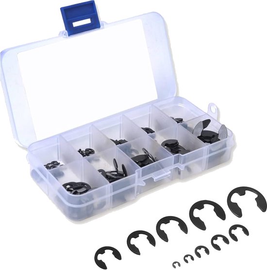 Metalen E-Clips Set - Asborgring - Zekering ring - 580-Delig - Zwart | bol