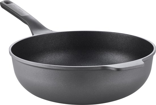 LEO Wok antikleef Stone+ - Ø 30cm - Grijs - PFAS-vrij | bol