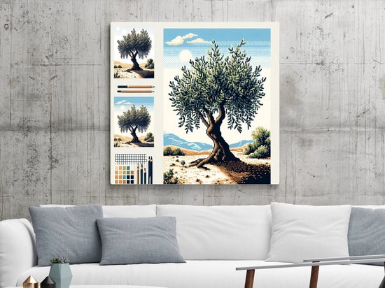 Pixel art olijfboom schilderij | Pixelated paradise: a vibrant ode to ...