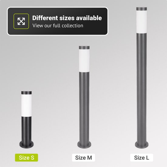 HOFTRONIC - Dally S - LED Tuinlamp 45cm - E27 Sokkellamp Zwart - IP44 Waterdicht -... | bol