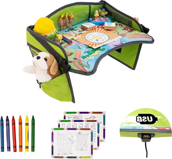 Travel Car 2.0 voor kinderen - USB X-tablethouder - draagbaar ...