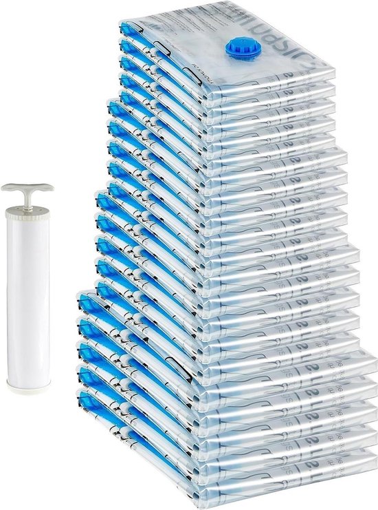 Vacuümzakjes met ritssluiting handpomp - 20 stuks - 4 verpakkingen ...