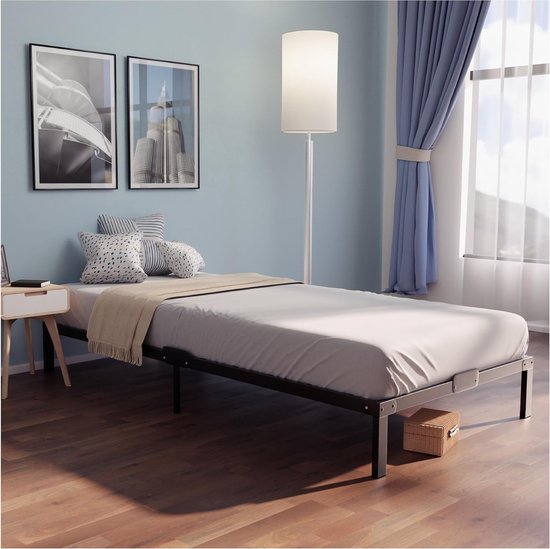 Dreamzie Metalen bedframe - 80x200 bed met frame - Hoogte 35 cm | bol
