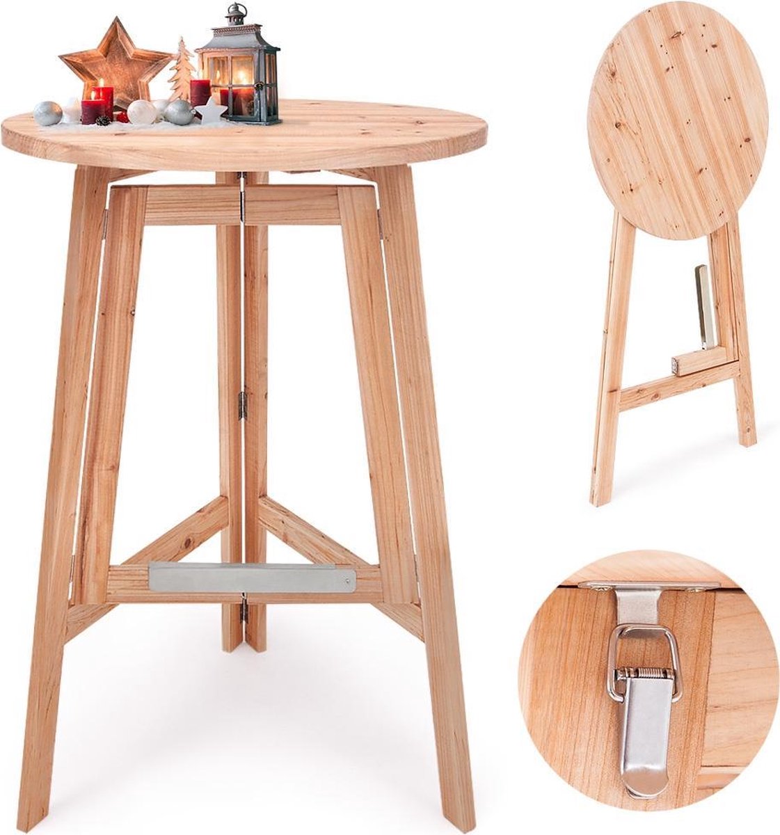 Statafel, Party Bartafel van massief hout - inklapbaar! | bol.com