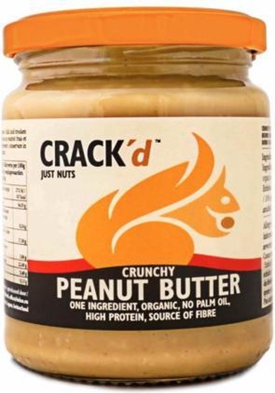 Crack'd Pindakaas crunchy organic 250 gram | bol.com