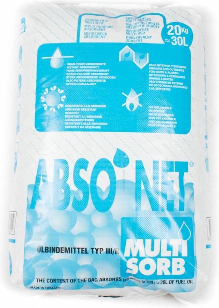AbsoNet Multisorb grove premium Absorptiekorrels 25L Vangt alle ...