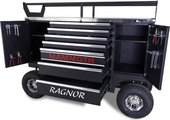 Ragnor Gereedschapswagen Leeg - Met 2 Opbergkasten - 7 Lades - Mammoth ...