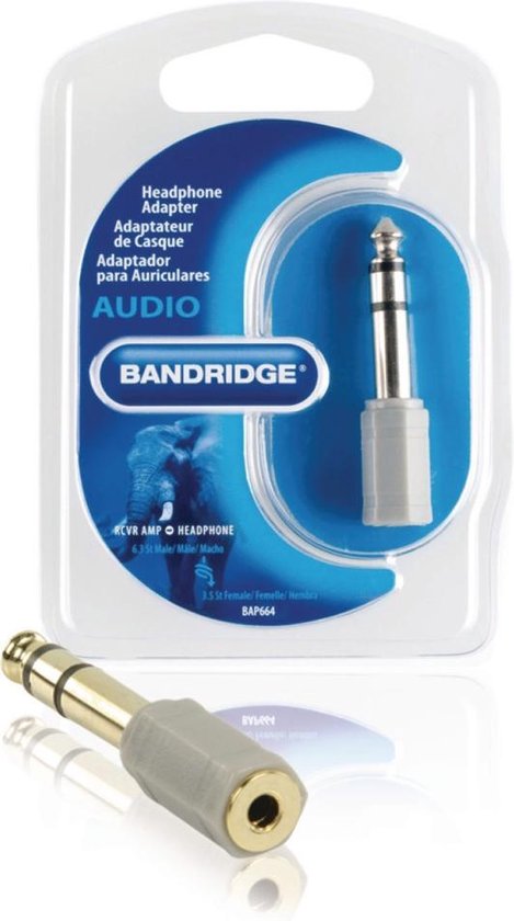 Bandridge BAP664 Stereo Audio Adapter 6.35 Mm Male - 3.5 Mm Female ...