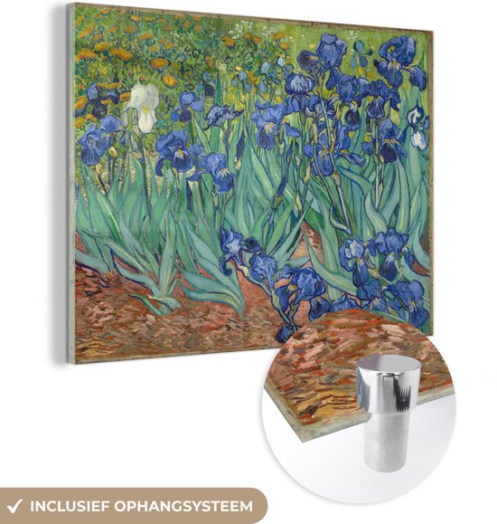 MuchoWow® Glasschilderij 40x30 cm - Schilderij acrylglas - Irissen - Vincent van Gogh... | bol