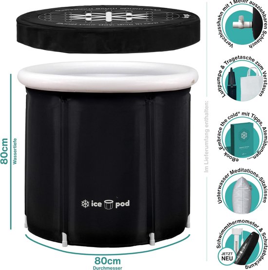 IJsbad 80 cm XL - Met Isolerende Afdekhoes - Opvouwbaar En Inklapbaar ...