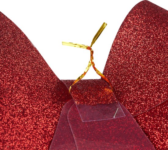 Relaxdays grote strik - set van 3 - rode autostrik - glitterstrik ...