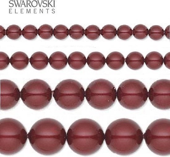 Swarovski Elements, 100 stuks Swarovski Parels, 4mm, bordeaux (5810) | bol