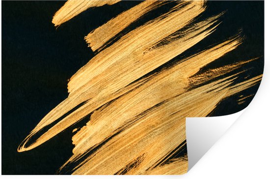 Muurstickers - Sticker Folie - Goud - Verf - Strepen - Luxe - Abstract ...