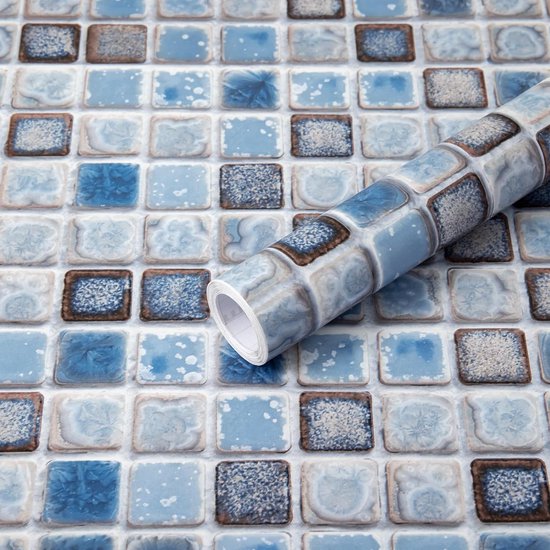 Mozaïek Tegel Stickers Zelfklevend Behang Blauw Sticky Back Plastic ...