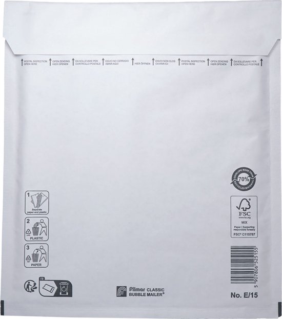 DULA - Luchtkussen envelop E15 220x260mm - doos 100 stuks - Bubbel ...