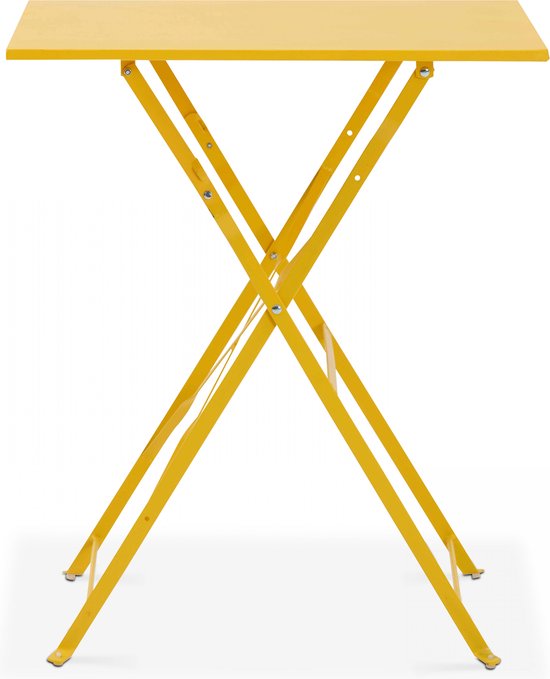 Oviala - Opvouwbare bistro tuin tafel van geel staal | bol