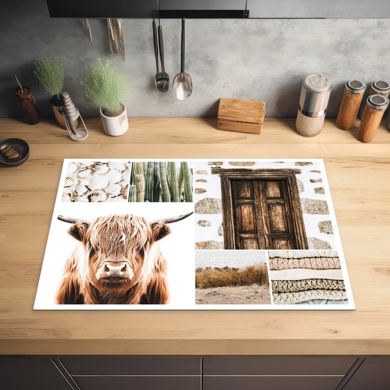 KitchenYeah® Inductie beschermer 74x48 cm - Schotse hooglander - Cactus ...