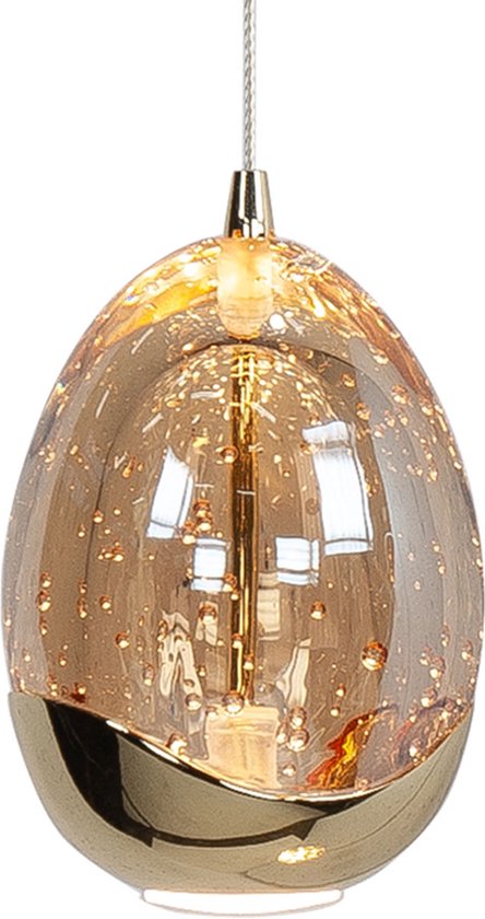 Moderne plafondlamp Clear Egg | 3 lichts | transparant / zwart | glas ...