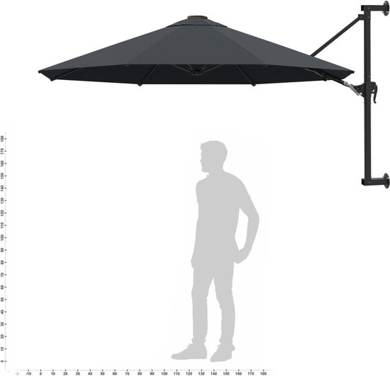 vidaXL-Wandparasol-met-metalen-paal-300-cm-antraciet | bol