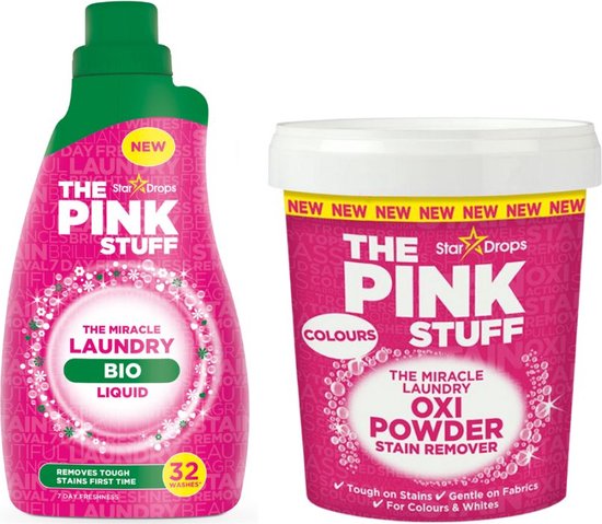 Coffret combiné : The Pink Stuff - Gel lavant bio + Détachant pour linge coloré et blanc | bol