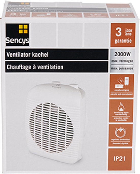 Sencys Ventilatorkachel - 2000W - Wit | bol