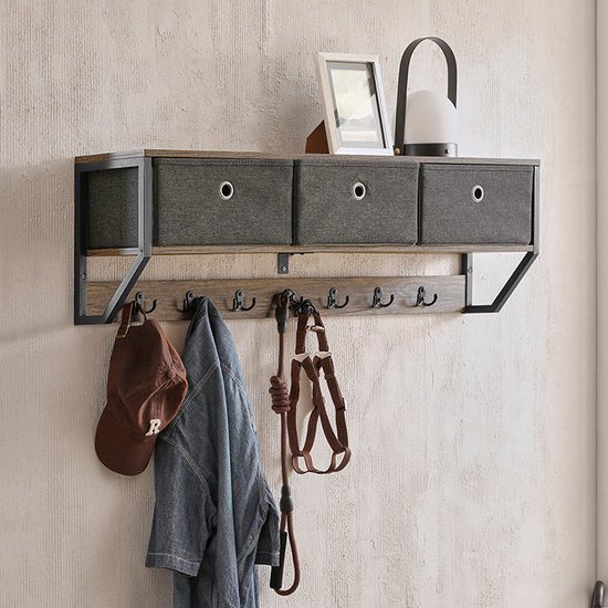 Simpletrade Wandkast - Vintage gangkast met kapstok - 100x30x20 cm | bol