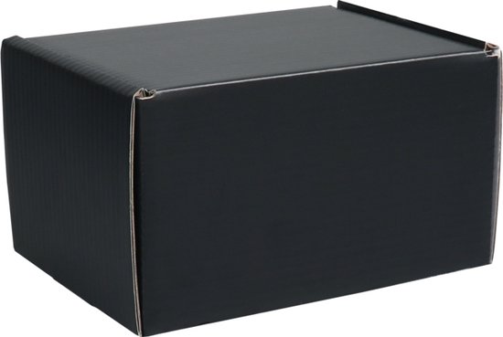 Postpakketdoos - golfkarton - 200x150x120mm - met klep - zwart ...