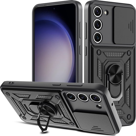 Hoesje Geschikt Voor Samsung Galaxy S23 Plus hoesje met Ring Houder en camera... | bol
