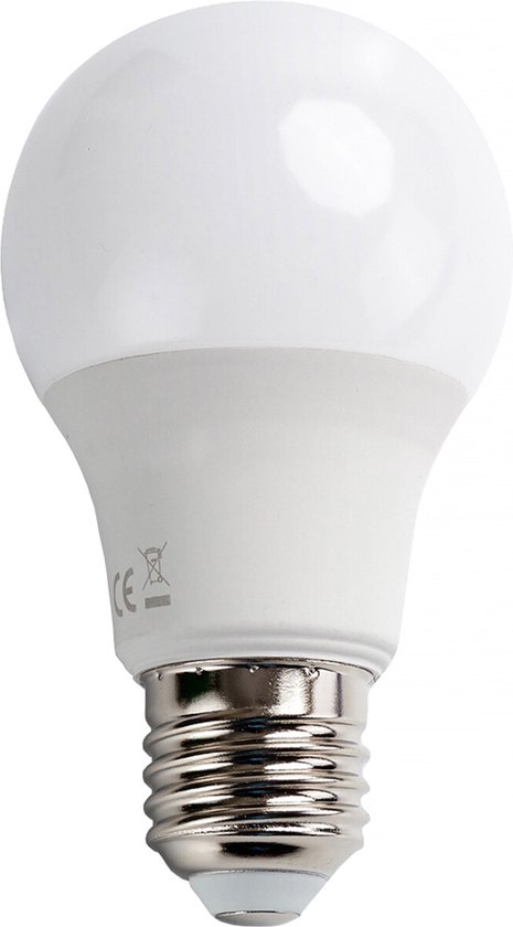 LED Lamp - Dag en Nacht Sensor - Igna Lido - A60 - E27 Fitting - 8W - Warm Wit 3000K - Wit | bol.com