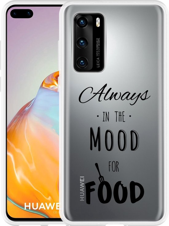Huawei P40 Hoesje Mood for Food Black Designed by Cazy | bol