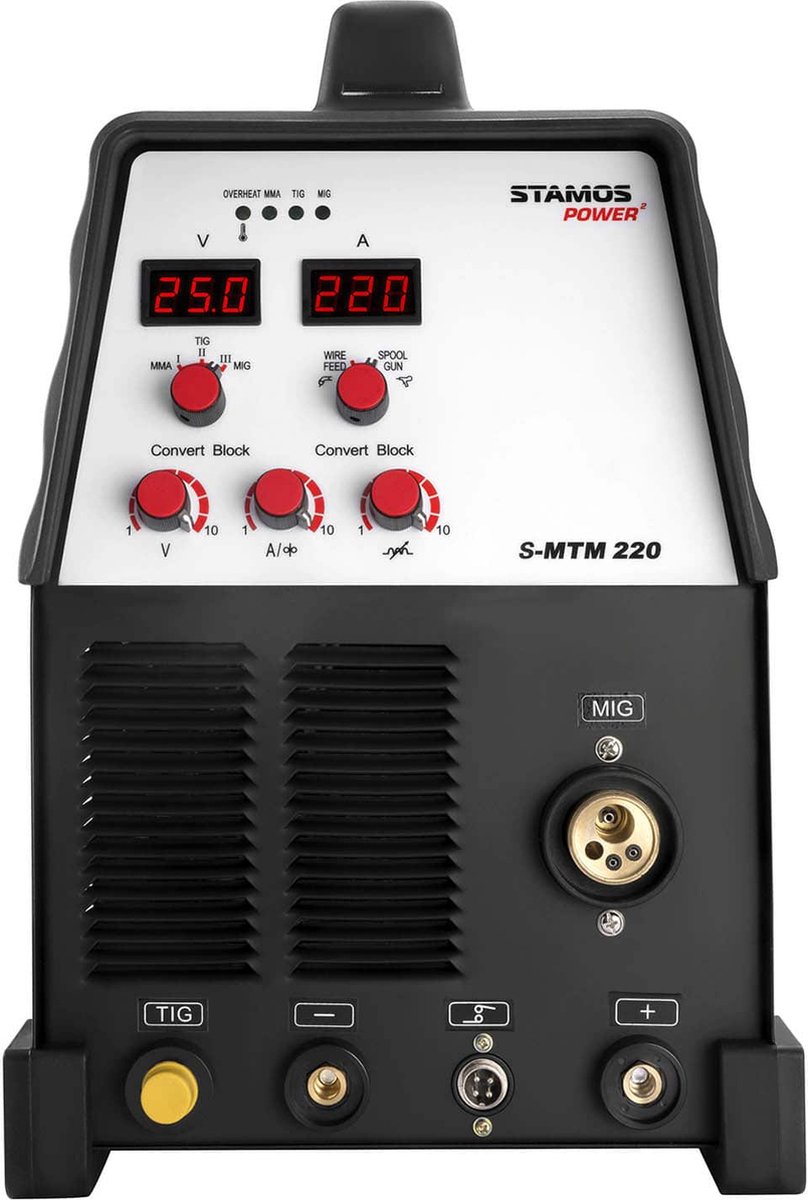 Stamos Gecombineerde lasmachine - TIG 220 A - MIG 220 A - MMA | bol.com