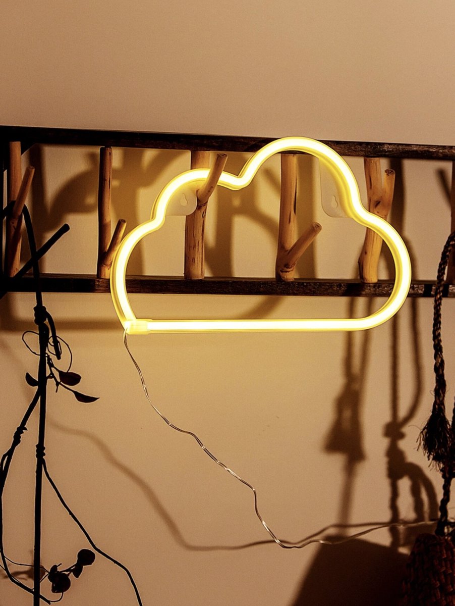 Neon verlichting wolk - Neon wandlamp- Neon ligt - Led- Wolk ...