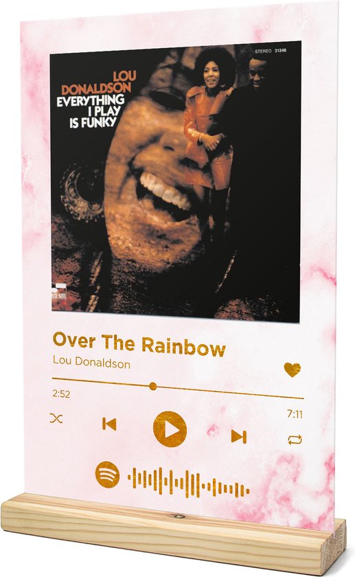 Songr Spotify Plaat - Over The Rainbow - Lou Donaldson - 20x30 - Roze ...