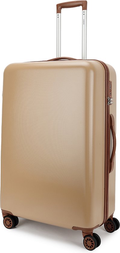 Decent Retro Koffer Groot 76 cm Beige Brown | bol