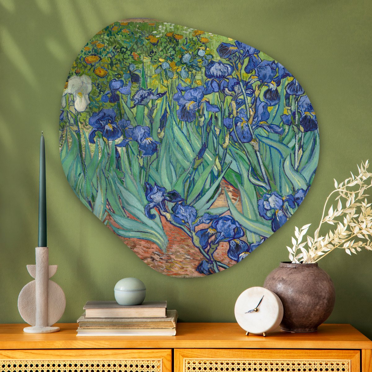 Organische Wanddecoratie - Kunststof Muurdecoratie- Organisch Schilderij - Irissen -... | bol.com