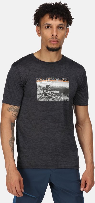 Het Regatta Fingal Slogan T-shirt met korte mouwen - heren - met opdruk - sneldrogend... | bol