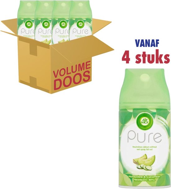 Airwick Freshmatic Pure Honeydew & Cucumber Refill (4 x 250 ml) | bol