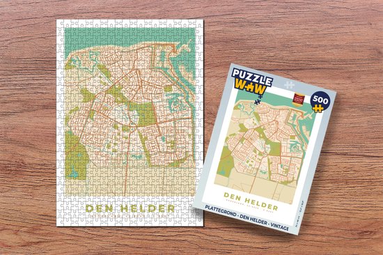 Puzzle Map - Den Helder - Vintage - Jigsaw puzzle - Puzzle 500 pièces ...