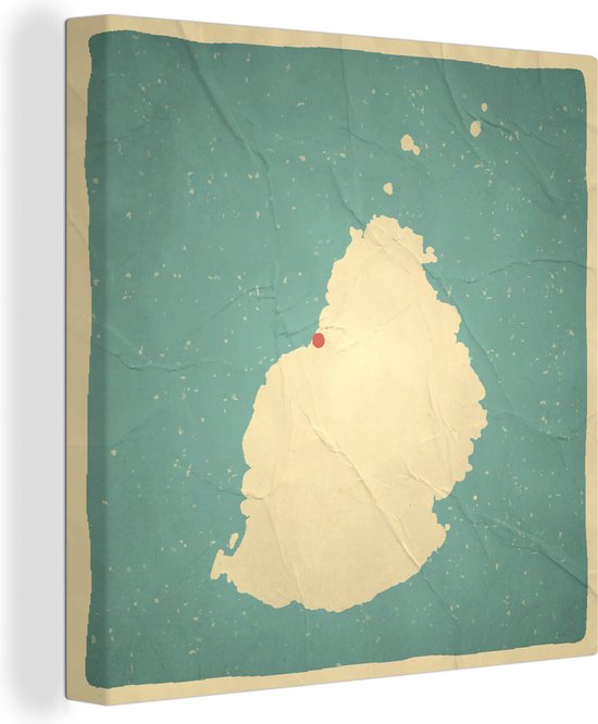 Canvas Schilderij Een illustratie van Mauritius in retro-stijl - 20x20 ...