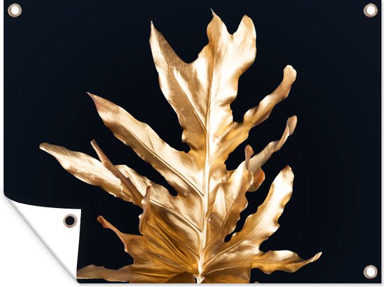 Tuinposter - Tuindoek - Tuinposters buiten - Bladeren - Goud - Herfst ...