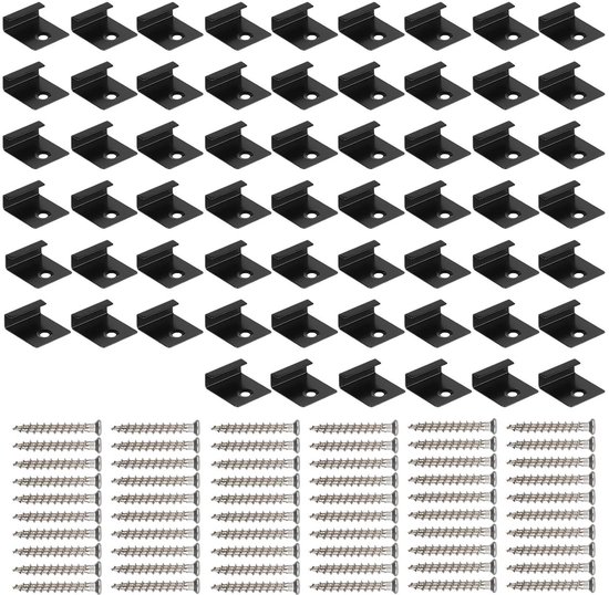 WPC-bevestigingsclips met schroeven 4 x 30 mm - 60 stuks | bol