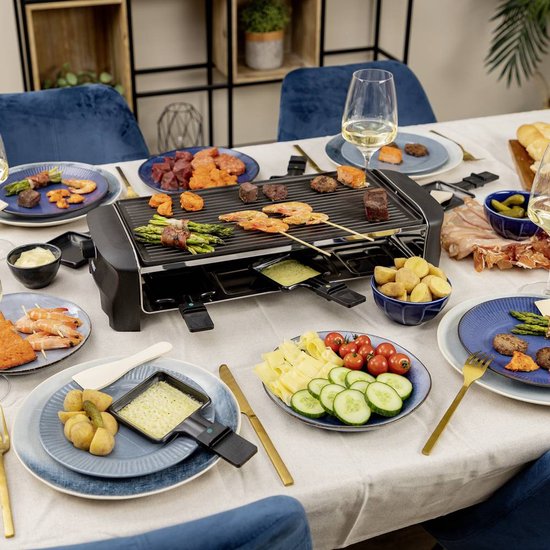 Princess Gourmetstel - Raclette 8 personen - Grill & Bakplaat - 1400W ...