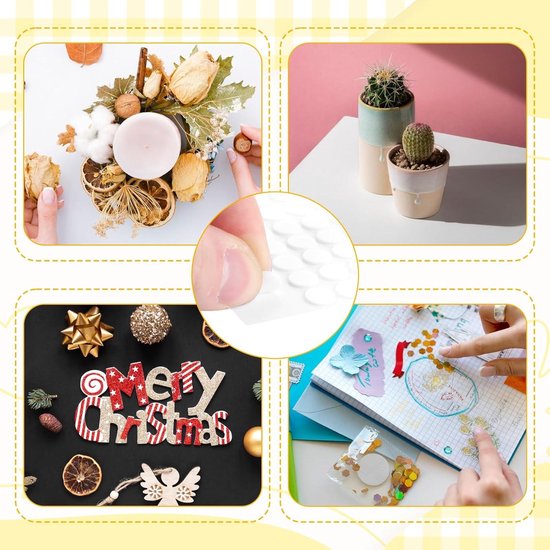 700 stuks dubbelzijdige plakpunten 8 mm rond - zelfklevende schuim ...