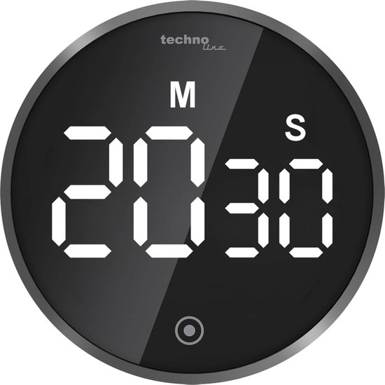 Moderne digitale wekker - wekker en timer - 1 stuk - hoogglans zwart | bol