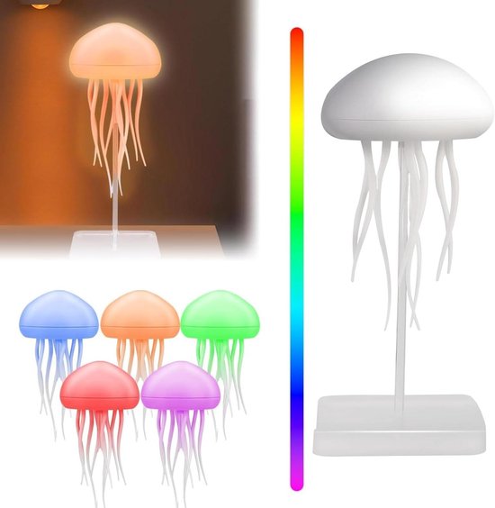Titel: LED Jellyfish Lamp USB Rechargeable with 2 Modes Swivel ...