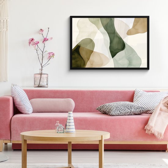 Poster in lijst - Fotolijst 90x60 cm - Posters - Japandi - Abstract ...