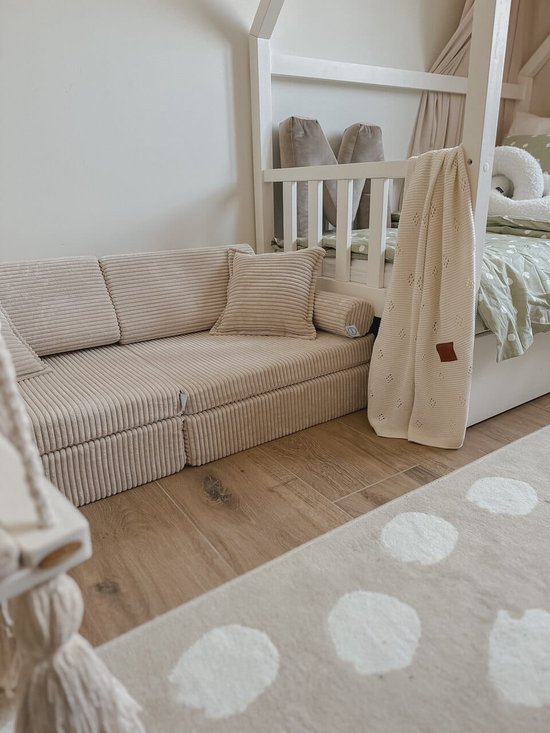 Mini Modulaire bank - Speelsofa- Rib velvet - Beige Comfort (inclusief ...