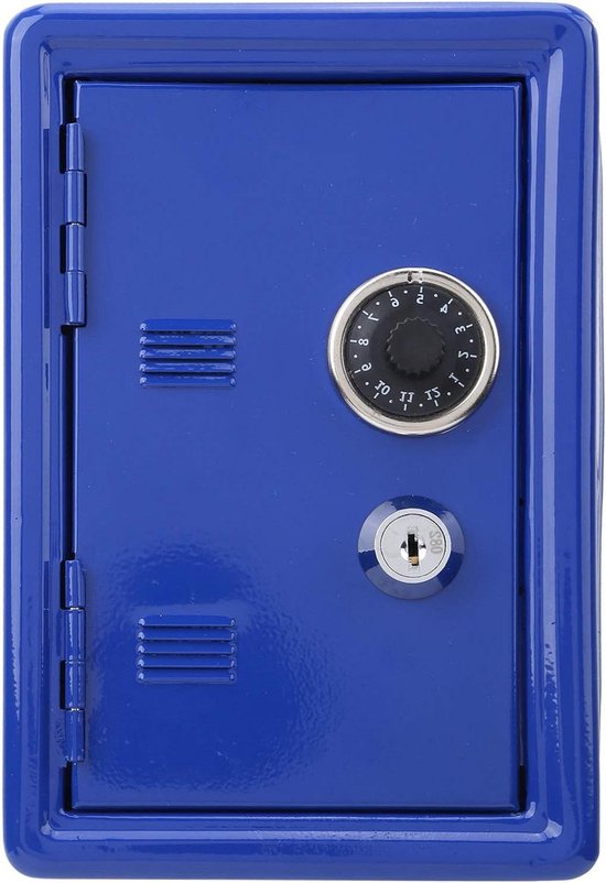 Mini-spaarpot voor kinderen - veilige kluis - blauw - metalen | bol