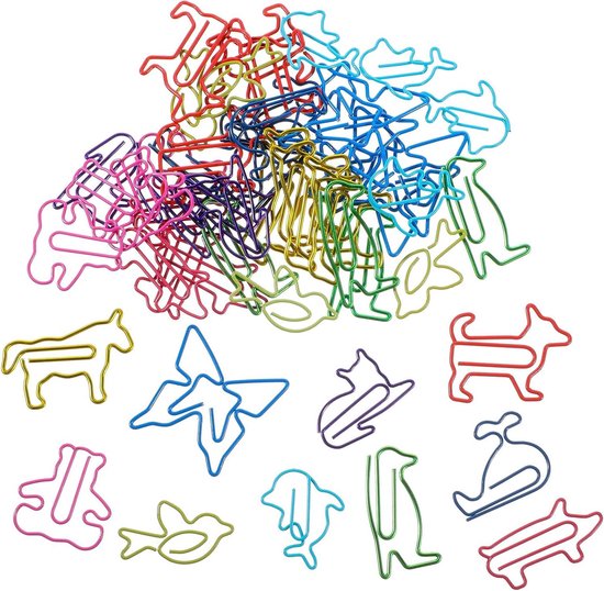 Colorful Animal Design Paper Clips - 50 Pieces | bol