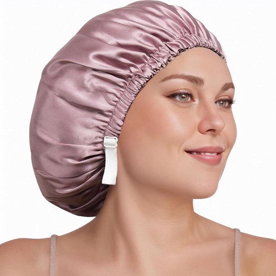 Mulberry Silk Slaapmuts - Verstelbare Gesp - Ademend - Dubbele Laag ...